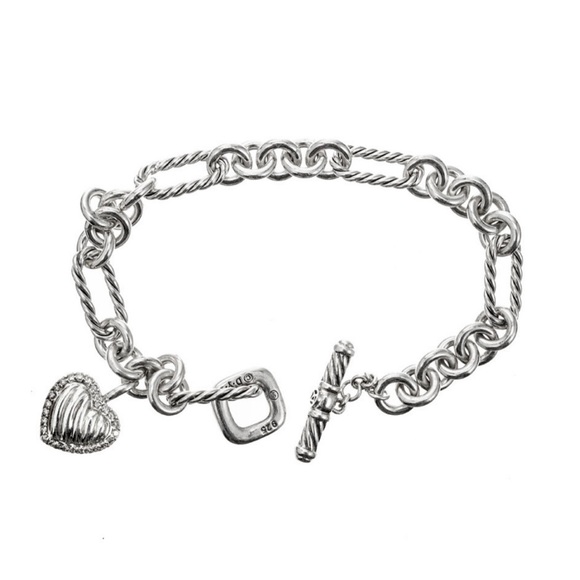 David Yurman | Jewelry | David Yurman Cable Bracelet Diamond Heart ...